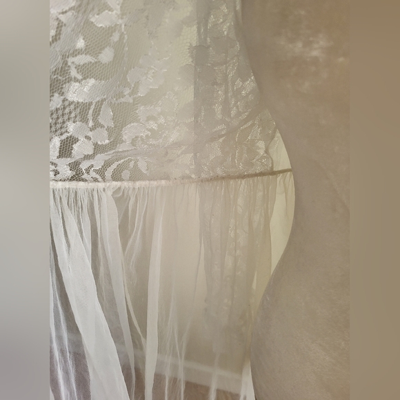 Intimates & Sleepwear | Vintage Women Dressing Gown Bridal Lace Sheer ...